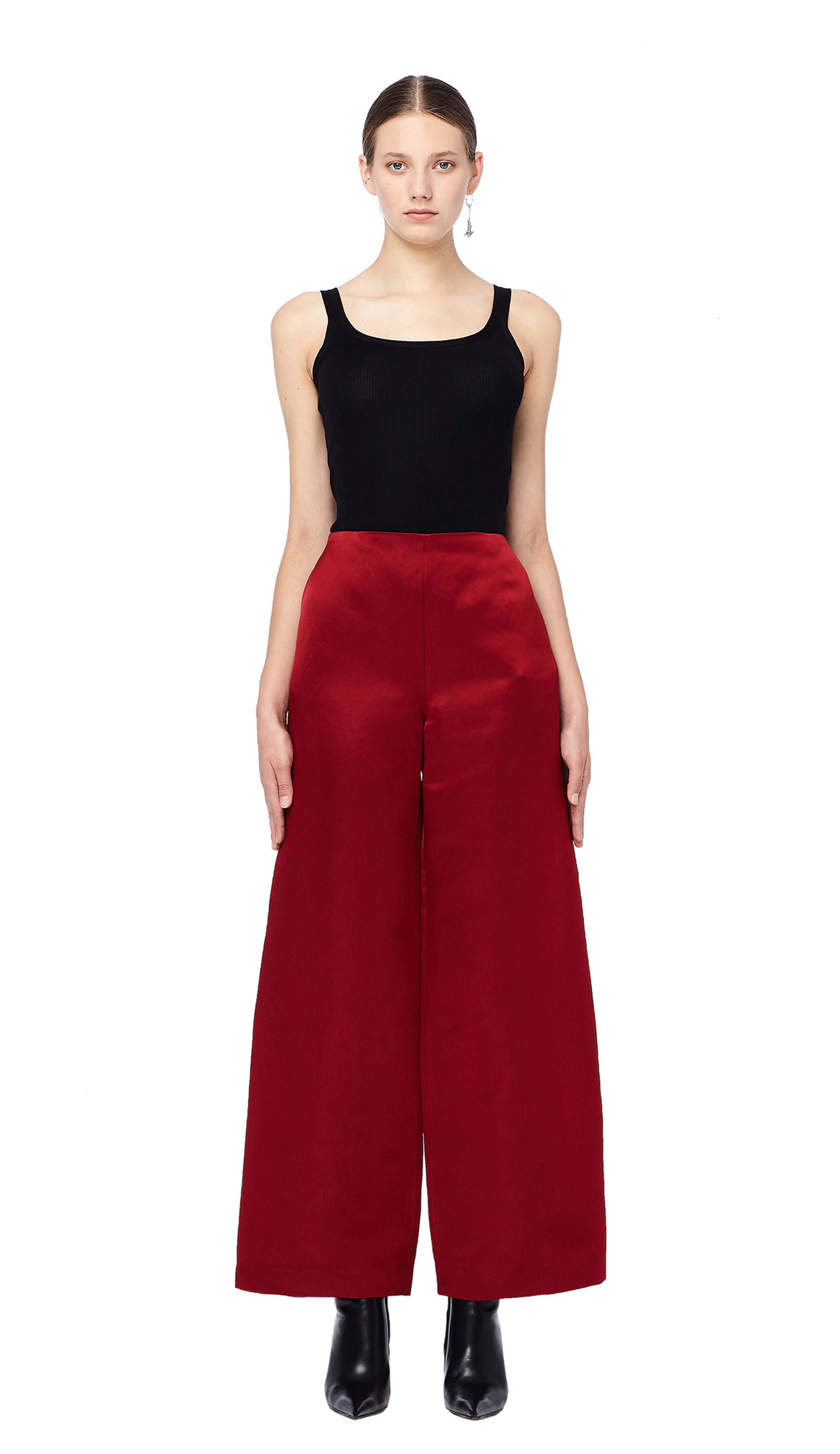 Buy The Row women strom wide leg red silk pants for $833 online on SV77 ...