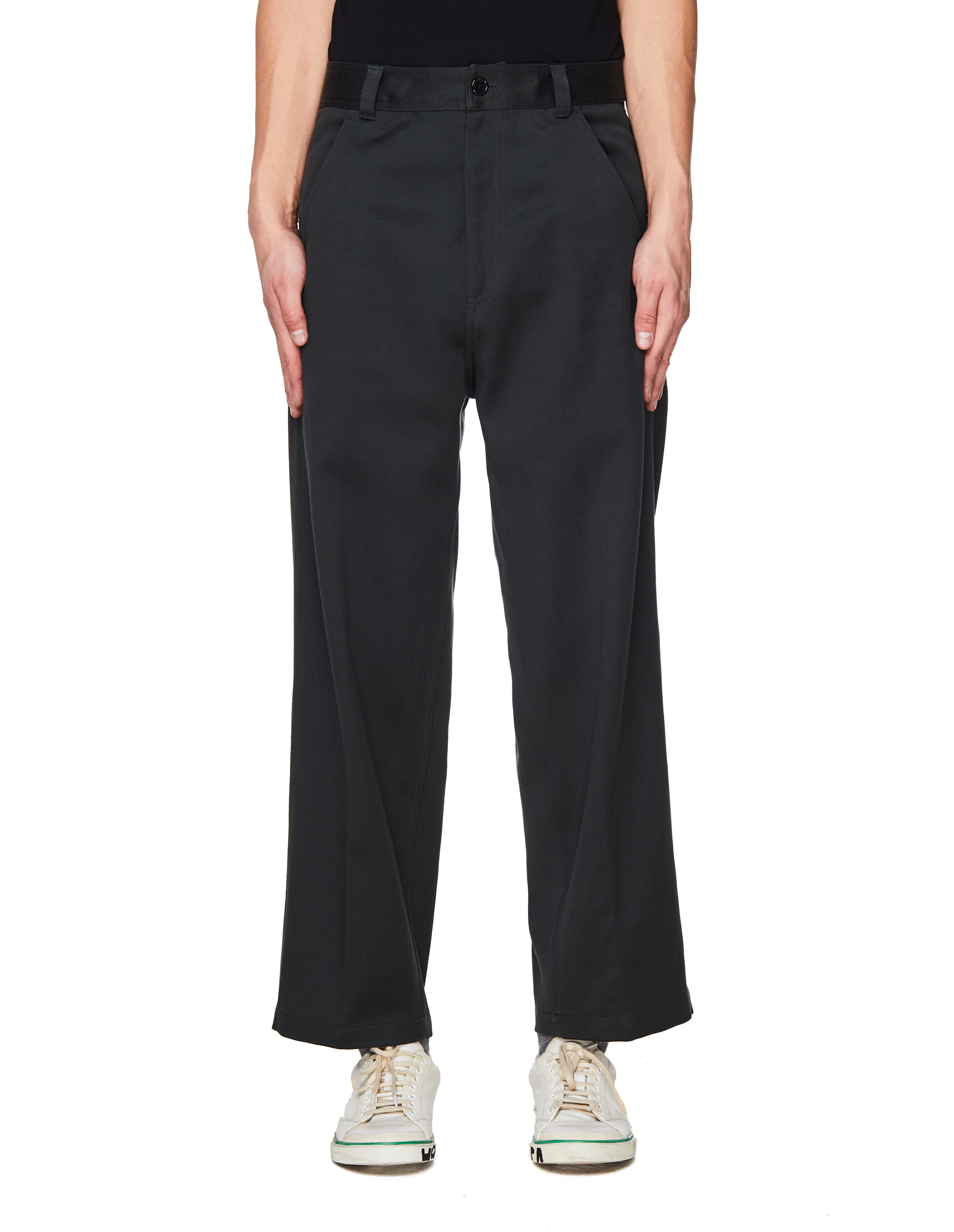 Buy Haider Ackermann men grey wide leg cotton & linen trousers for $405 ...