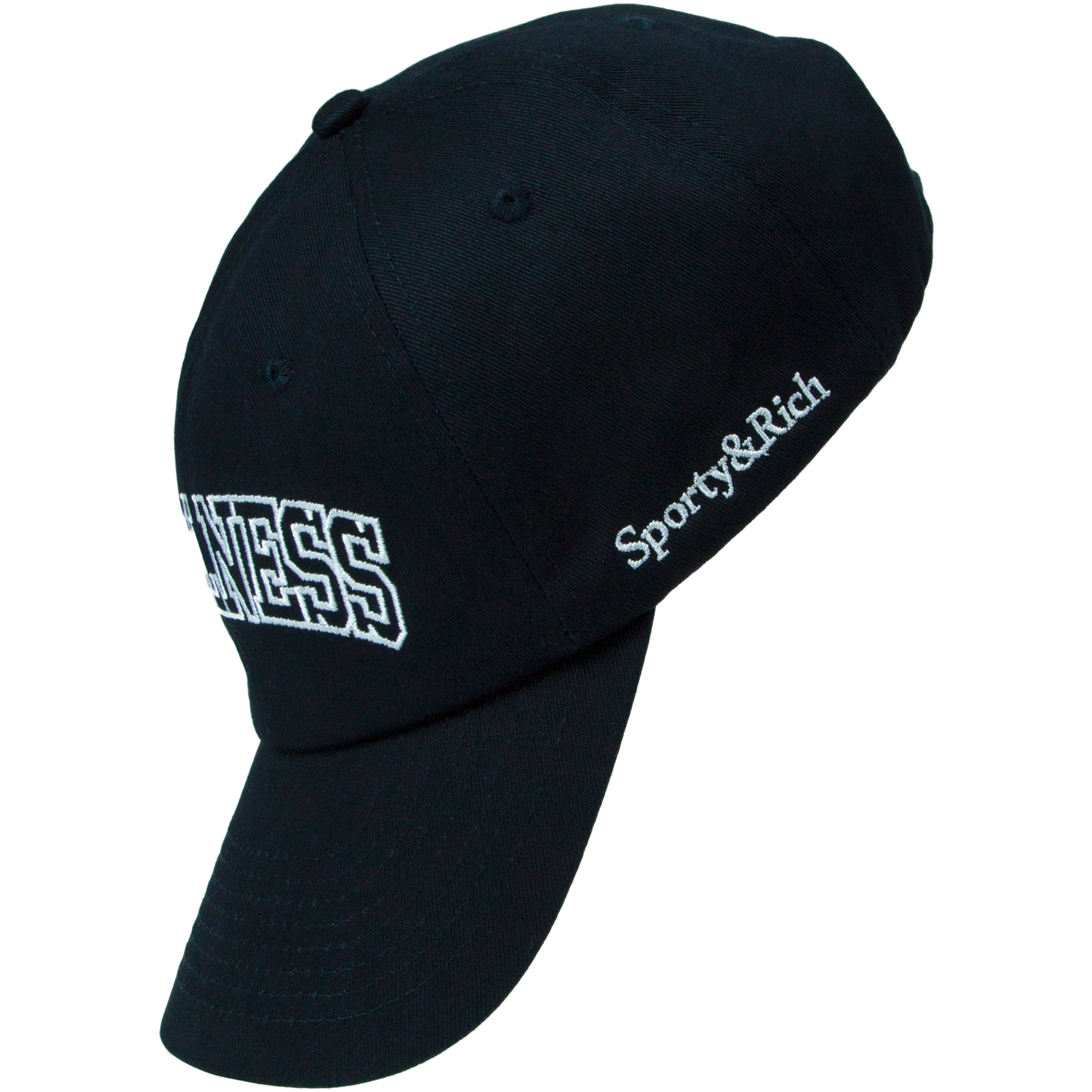 Buy SPORTY & RICH men navy blue 'wellness' embroidered cap for $56 ...